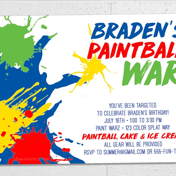 Color Fight Birthday Invitation - Etsy