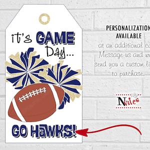Football and Cheer Good Luck Tags, Game Day Team Treat Labels ...