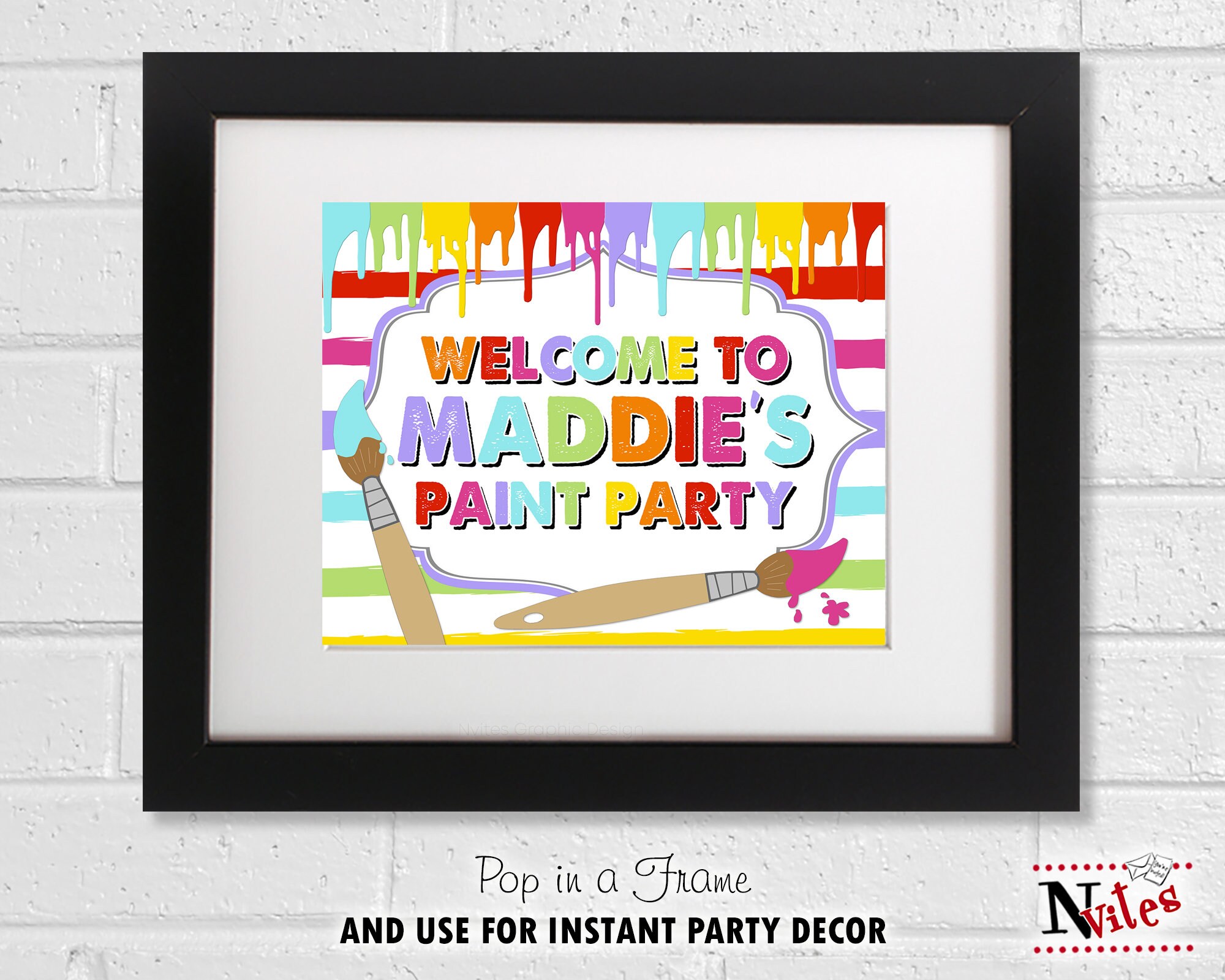 Paint Party Welcome Sign, Art Birthday Party Sign, Painting Birthday ...