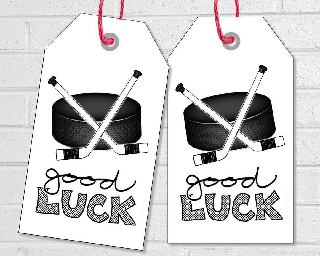 Hockey Good Luck Tags, Hockey Team Treat Tags or Labels, Printable Ice ...