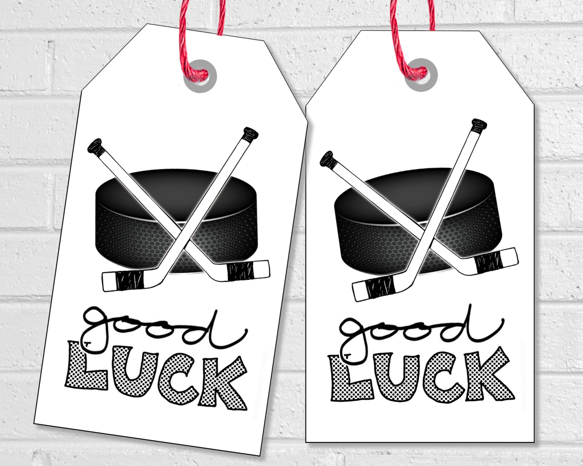 Hockey Good Luck Tags Hockey Team Treat Tags or Labels | Etsy Canada