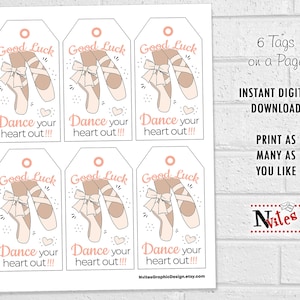 Dance Good Luck Tags, Dance Your Heart Out Recital Gift, Ballerina ...