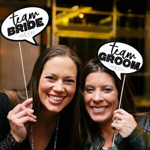 Wedding Photo Booth Props, Team Bride and Groom Reception Signs ...
