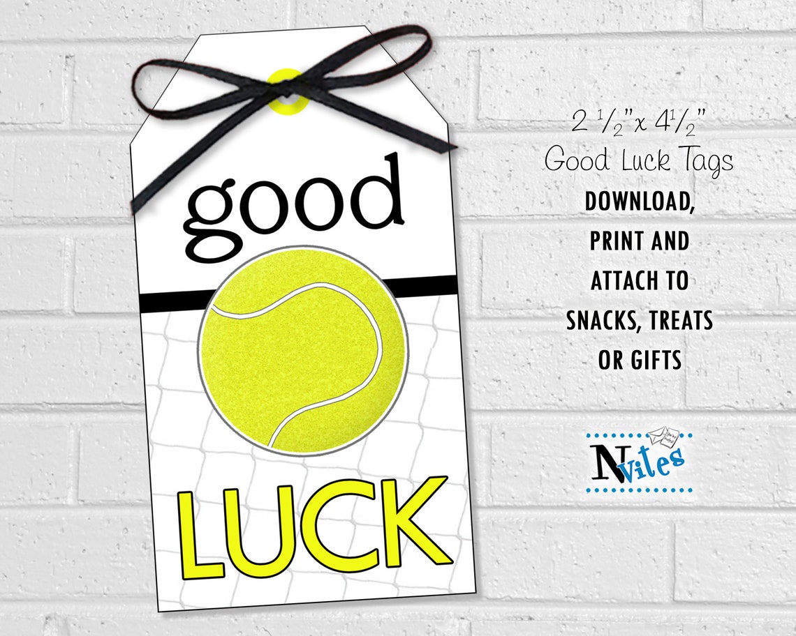 Tennis Good Luck Tags Tennis Team Treat Tags or Labels - Etsy
