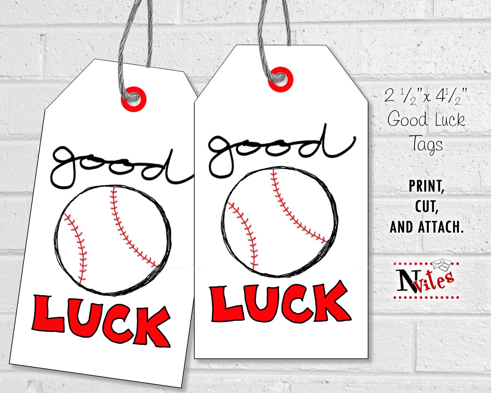 Baseball Good Luck Tags Baseball Team Treat Labels Printable - Etsy