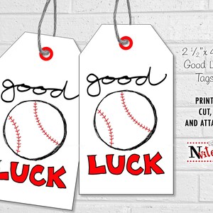 Baseball Good Luck Tags Baseball Team Treat Labels Printable - Etsy
