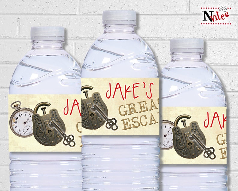 Escape Room Bottle Labels and Drink Wrappers Escape Party - Etsy