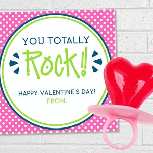You Rock Valentine, Rock Candy or Popping Candy Valentine Cards ...