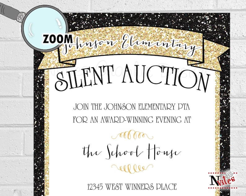 Auction Fundraiser Invitation School Silent Auction Event - Etsy
