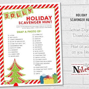 Christmas Scavenger Hunt, Holiday Lights Neighborhood Scavenger Hunt ...