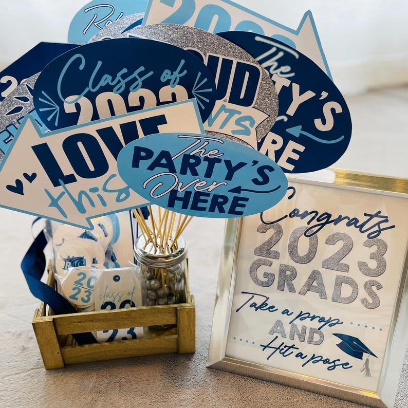 Graduation Photo Booth Props, Class of 2026 Personalized Centerpieces ...