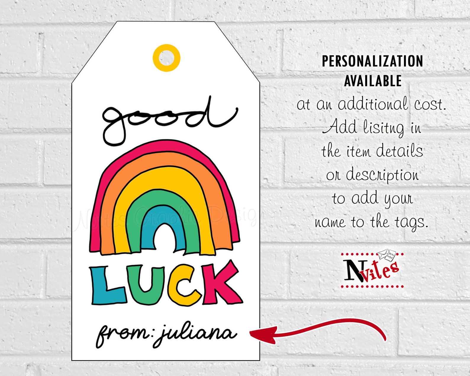 Good Luck Tags with Rainbow Design Printable Lucky Rainbow | Etsy