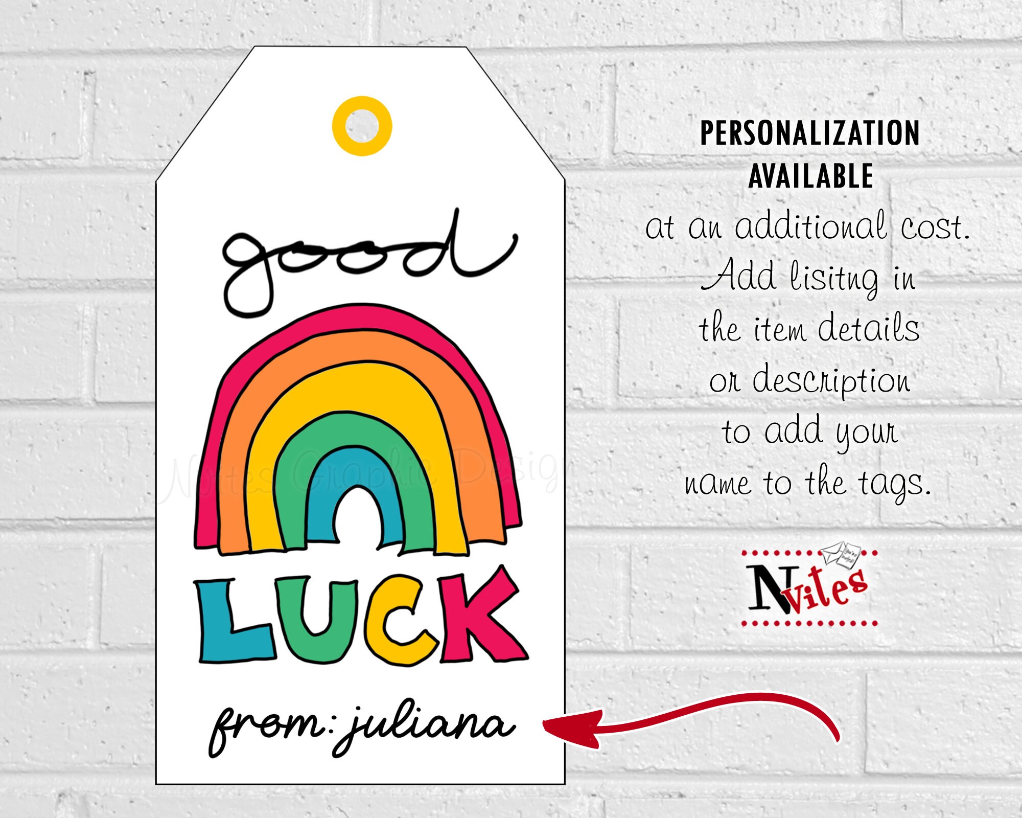 Good Luck Tags With Rainbow Design Printable Lucky Rainbow - Etsy
