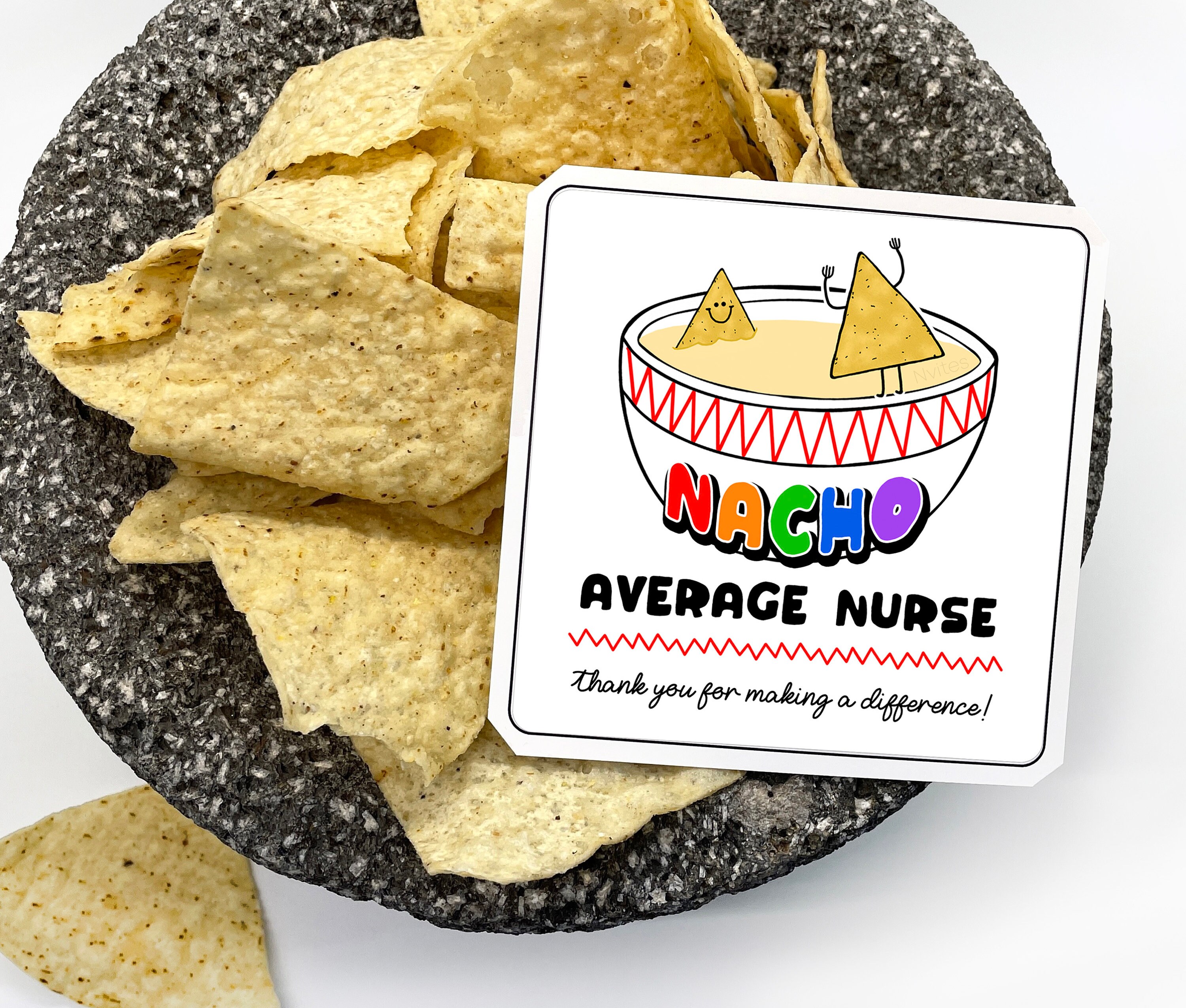 Nacho Average Nurse Thank You Card, Appreciation Week Tags (digital ...