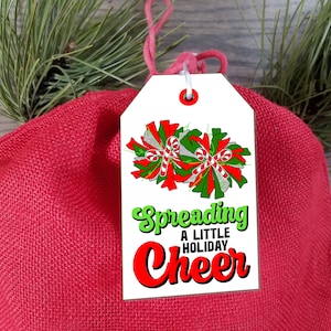 Spreading a Little Holiday Cheer Tags, Printable Cheerleading and Poms ...
