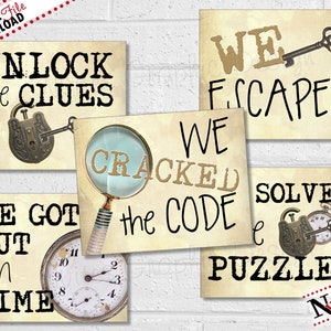 Escape Room Signs, Escape Room Photo Props, Printable Escape Room Party ...