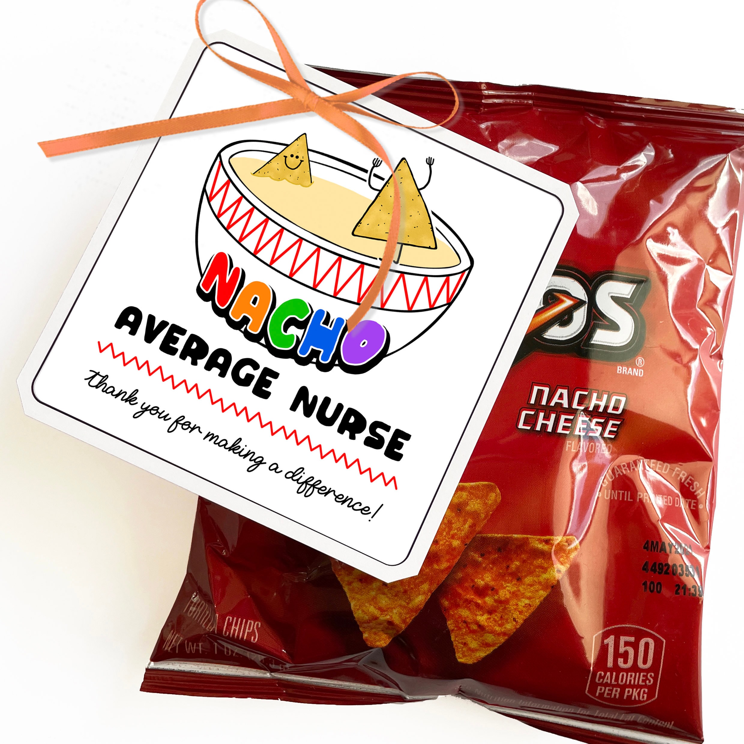 Nacho Average Nurse Thank You Card, Appreciation Week Tags (digital ...