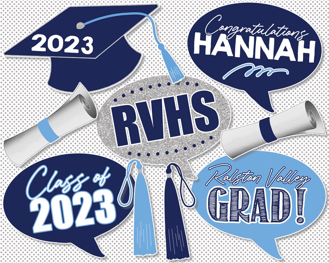 Graduation Photo Booth Props, Class of 2023 Photo Props, Personalized ...