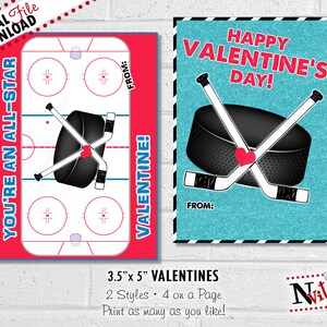 Hockey Valentines, Kids Hockey Valentine Cards, Sport Valentines ...