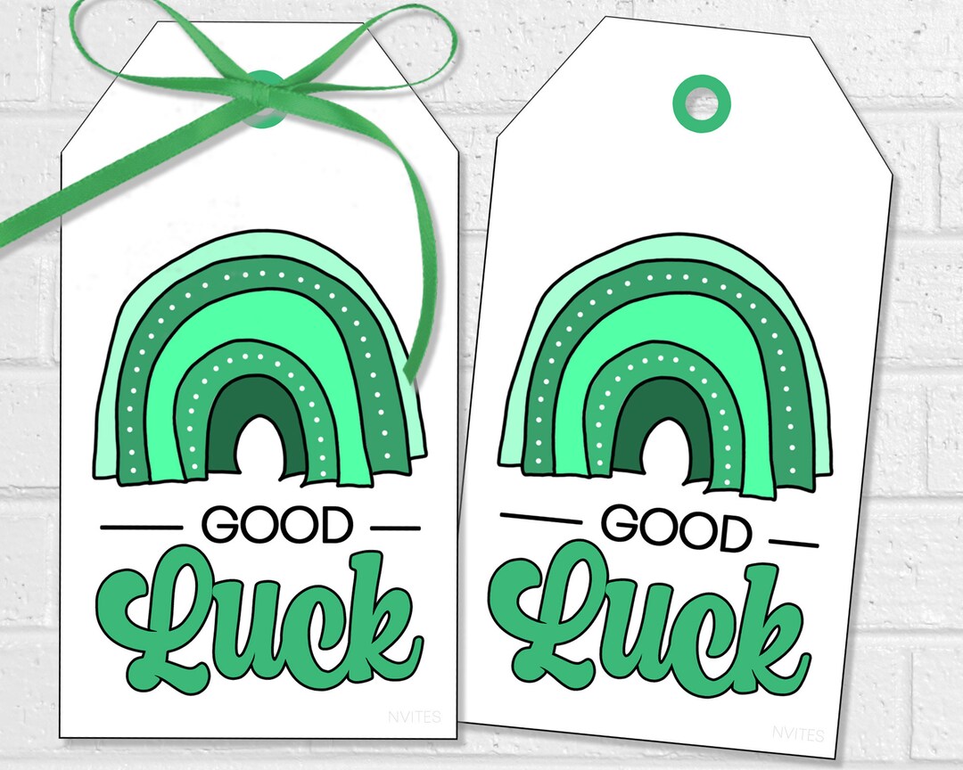 Good Luck Tags With Rainbow Design, Team Treat or Snack Tags, Printable ...