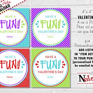 Fun Kids Valentines, Sugar Dip Valentine Cards, Classroom and School ...