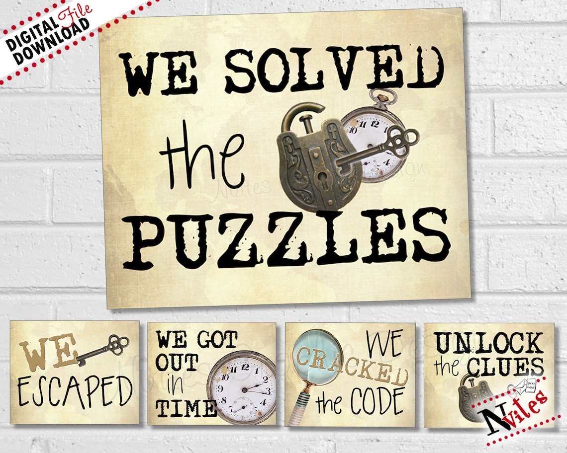 Escape Room Printable Signs, Spy Mission Photo Props (digital Download ...