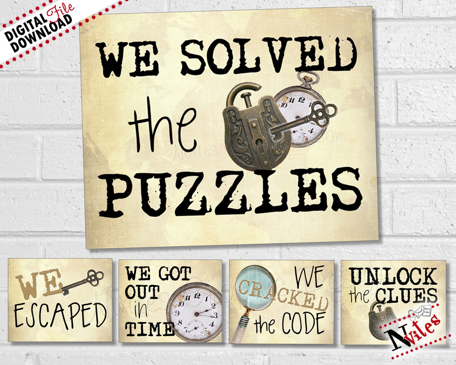 Escape Room Printable Signs, Spy Mission Photo Props (digital Download ...