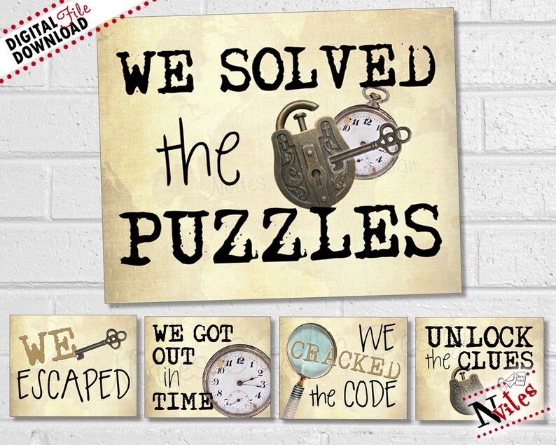 Escape Room Printable Signs, Spy Mission Photo Props (digital Download ...