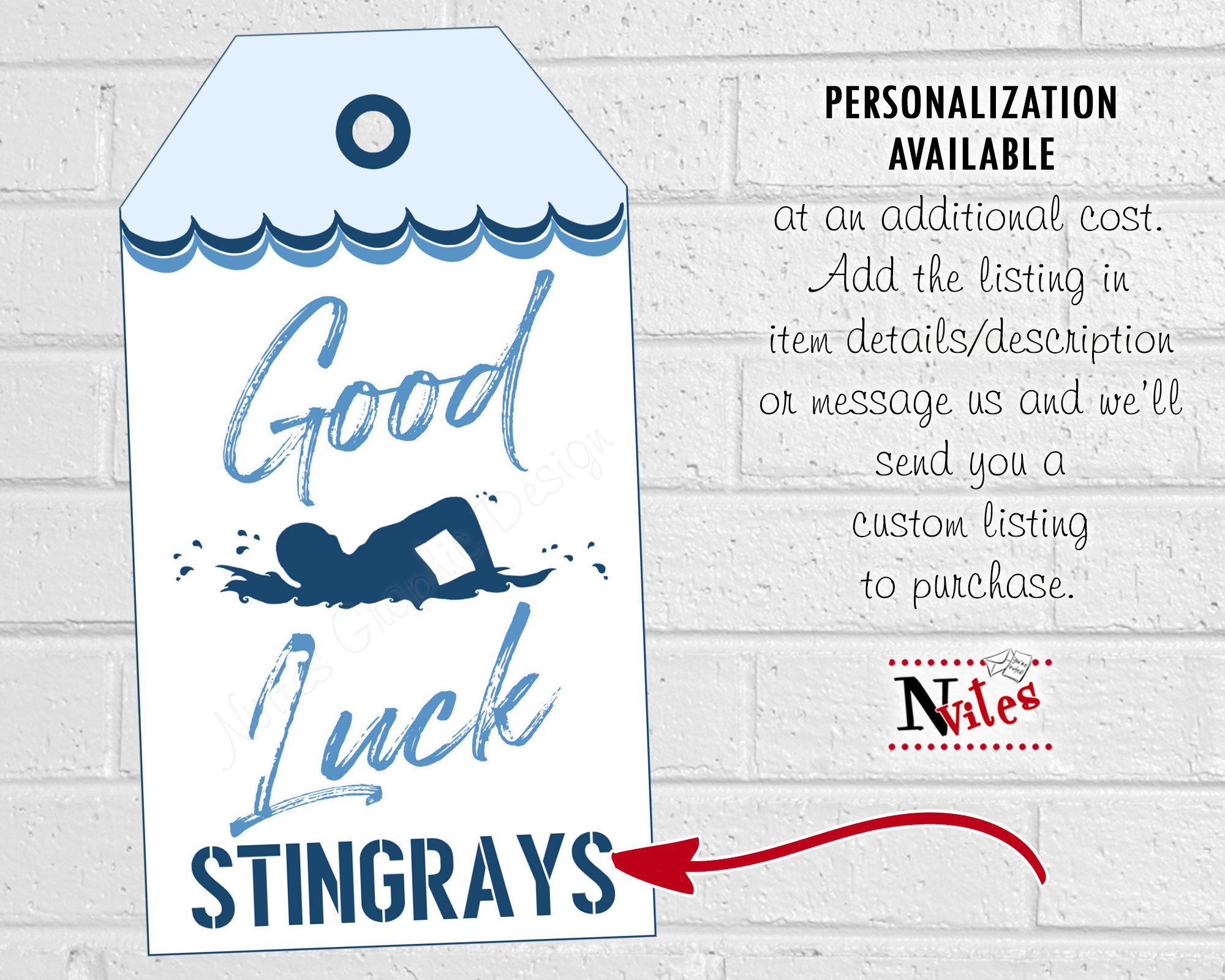 Swim Good Luck Tags Swim and Dive Team Treat Labels - Etsy