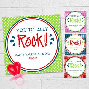 You Rock Valentine, Rock Candy or Popping Candy Valentine Cards ...