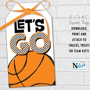 Basketball Good Luck Tags, Basketball Team Tournament Treat Label, Let ...