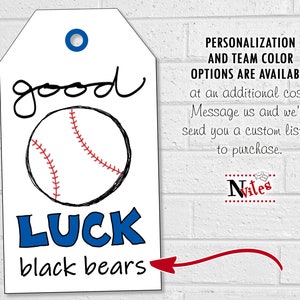 Baseball Good Luck Tags Baseball Team Treat Labels Printable - Etsy