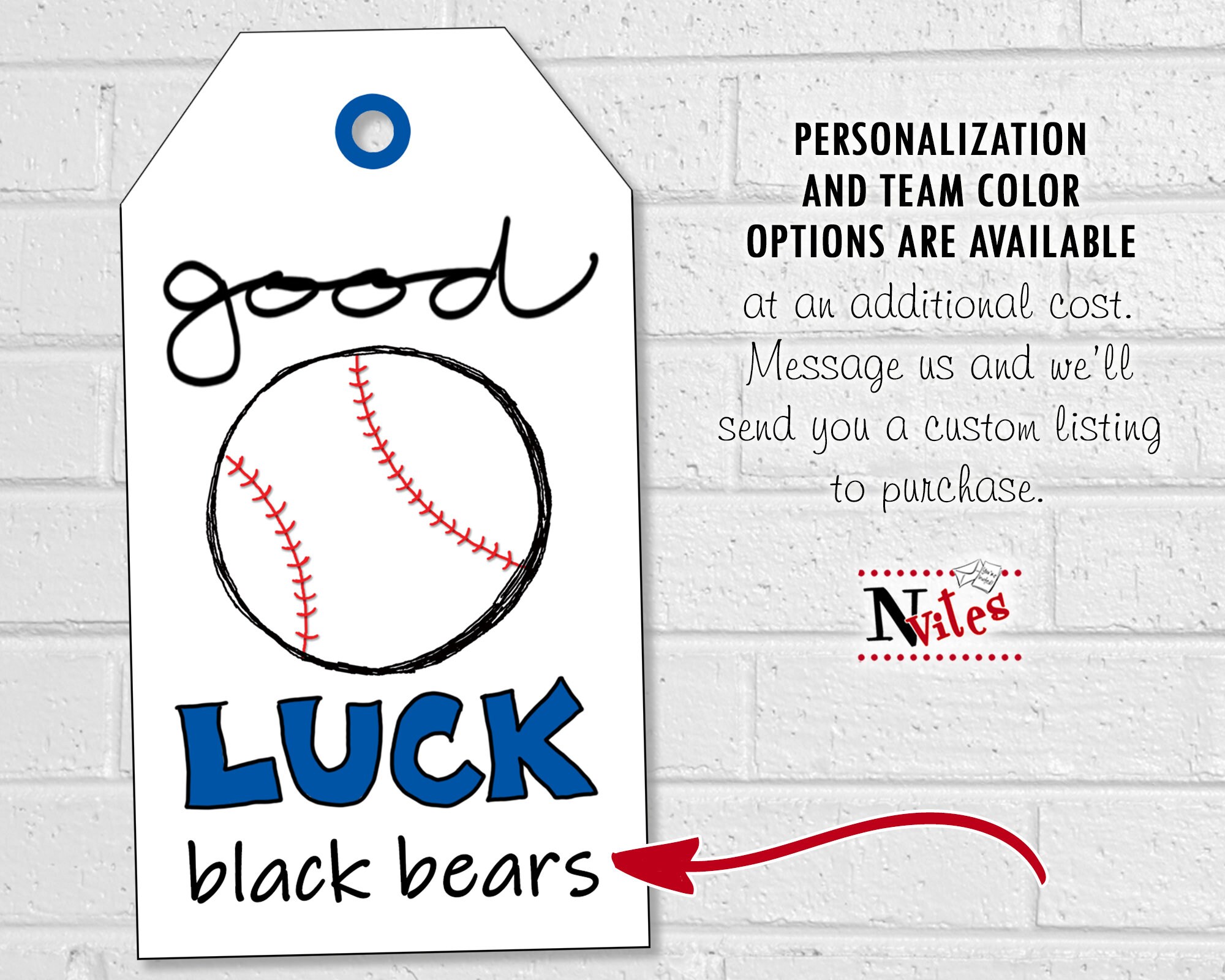 Baseball Good Luck Tags Baseball Team Treat Labels Printable - Etsy