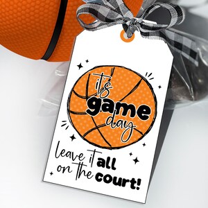 Basketball Game Day Good Luck Tags, Team Tournament Treat Label, Leave ...