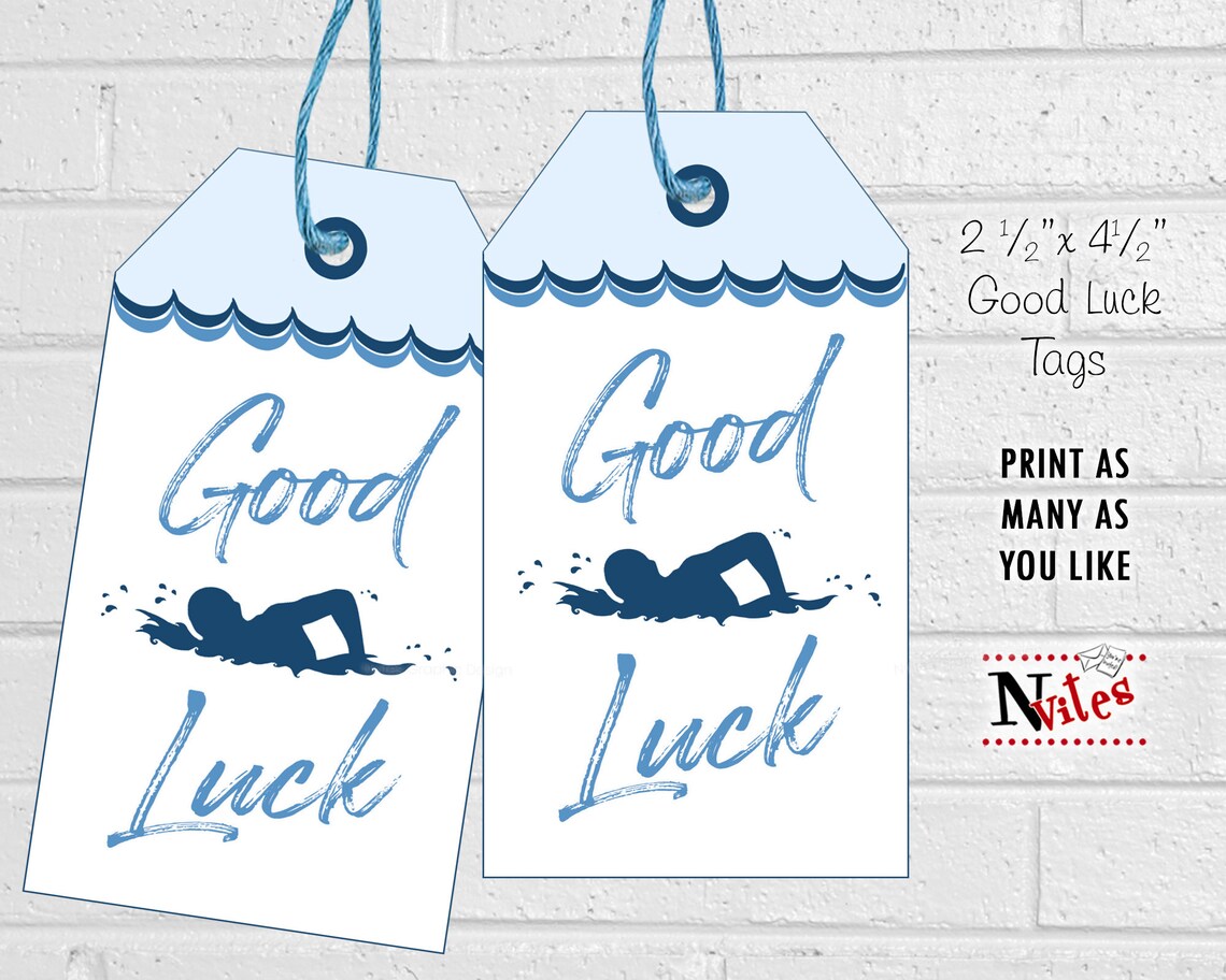 Swim Good Luck Tags Swim and Dive Team Treat Labels - Etsy