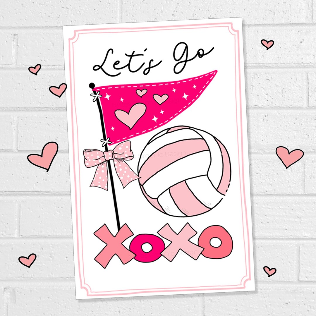 Volleyball Love Printable Cards, XOXO Good Luck Goodie Bag Tags ...