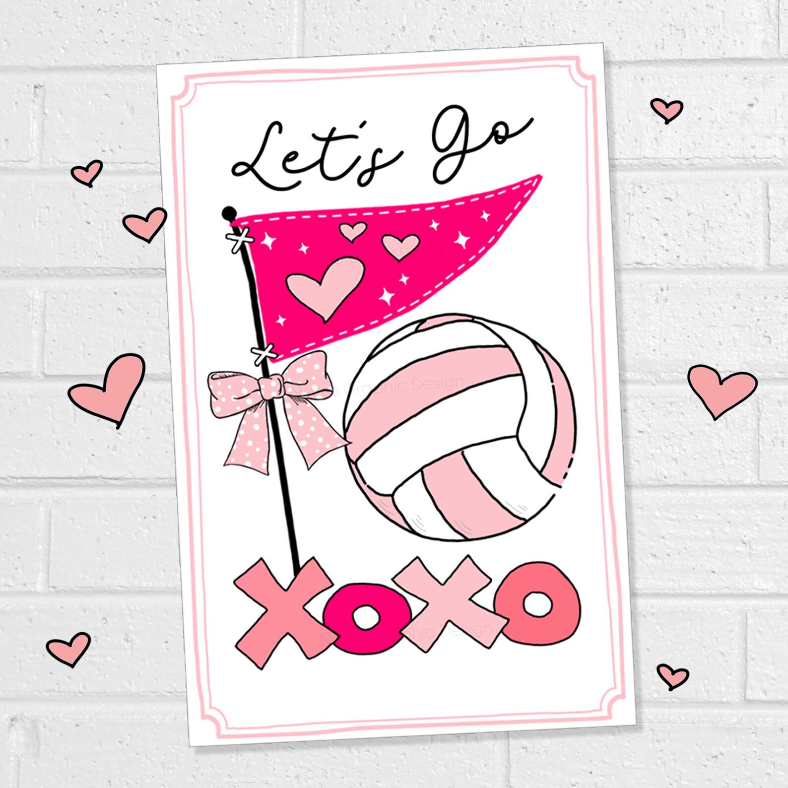 Volleyball Love Printable Cards, XOXO Good Luck Goodie Bag Tags ...