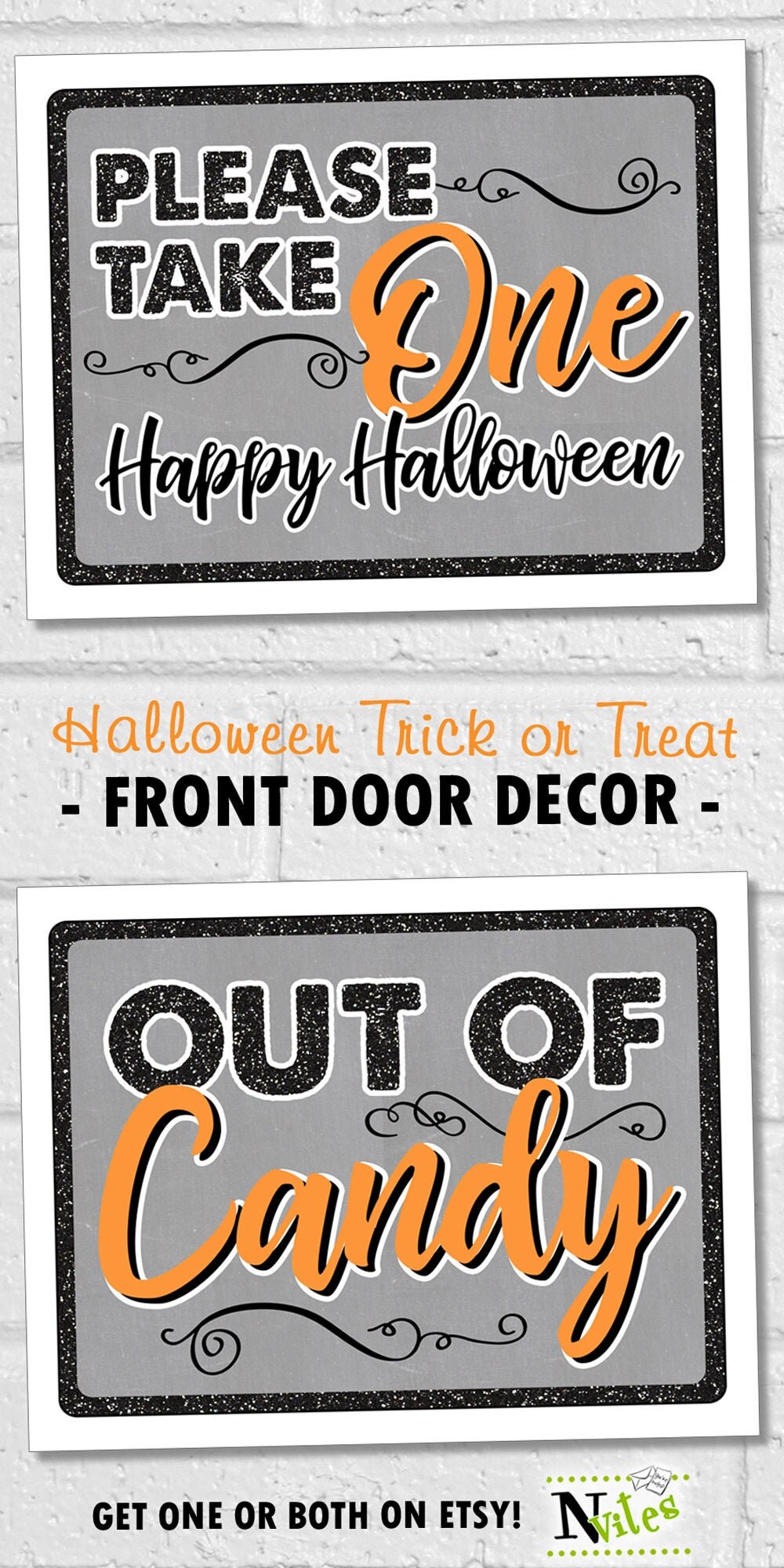 Halloween Candy Signs Printable Trick or Treat Candy Door - Etsy