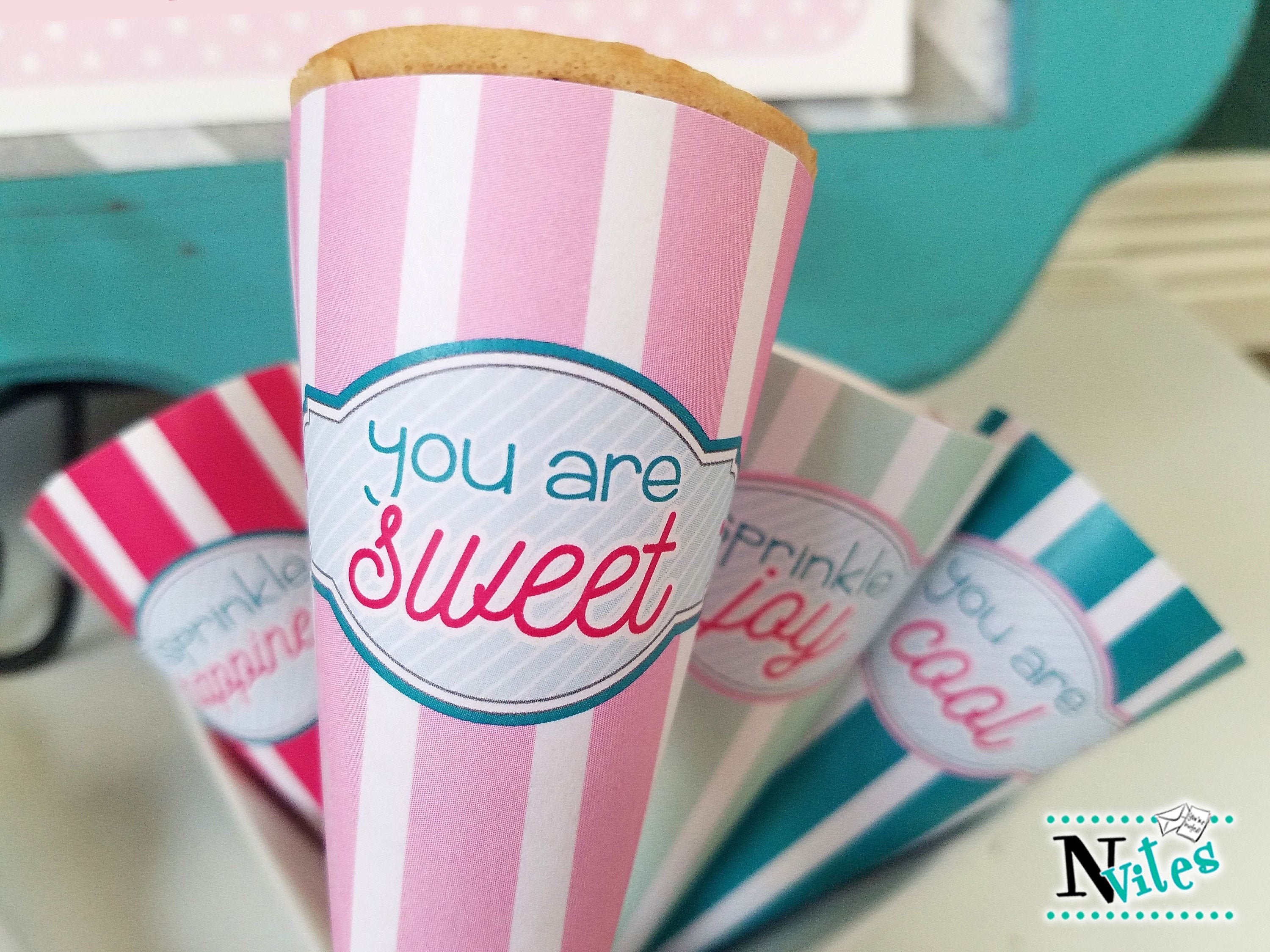 Ice Cream Cone Wrappers, Sugar Cone Wrappers, Ice Cream Party Decor ...