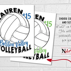 Printable Volleyball Locker Sign, Volleyball Team Hotel Door Hanger ...