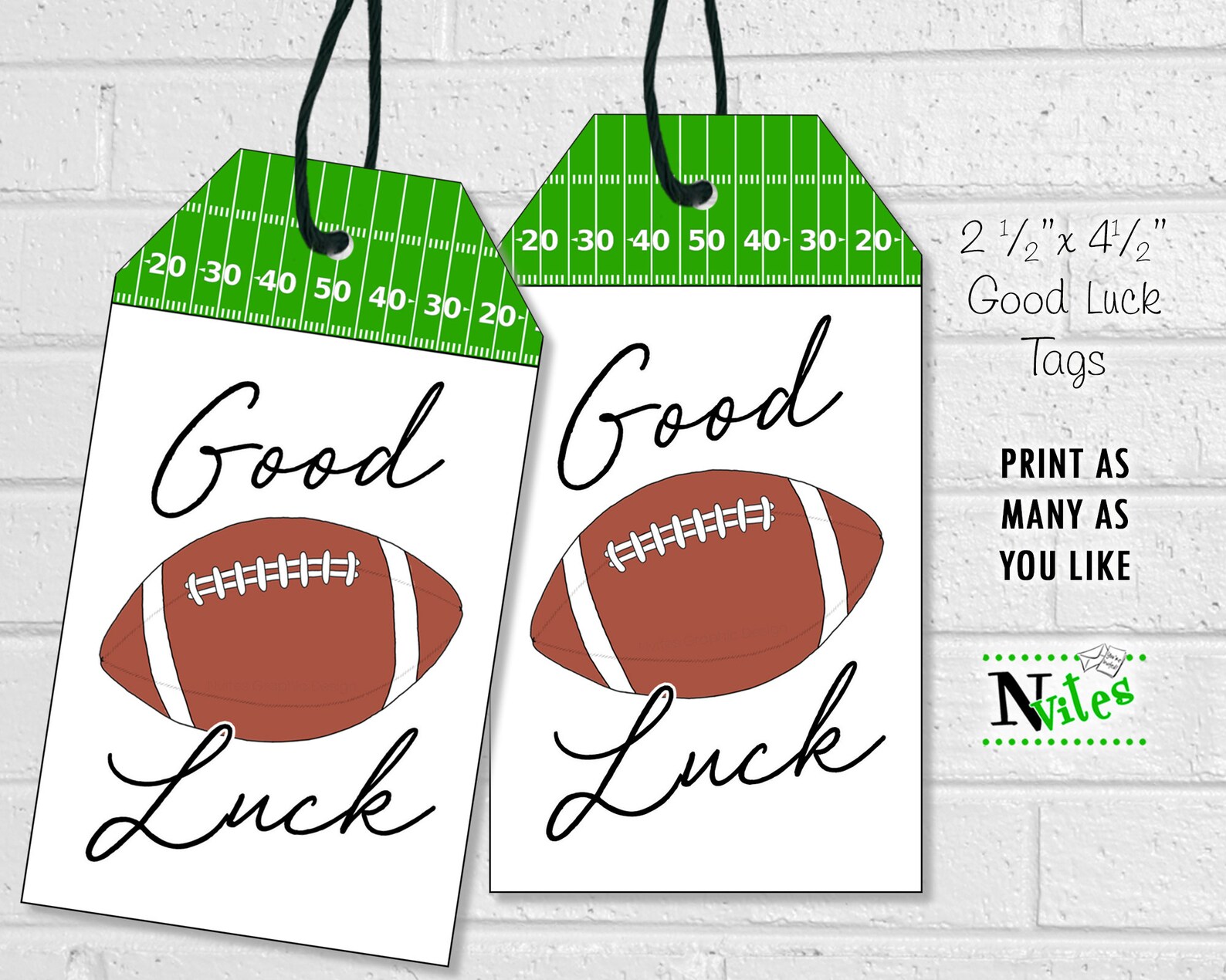 Football Good Luck Tags Football Team Treat Tags or Labels | Etsy