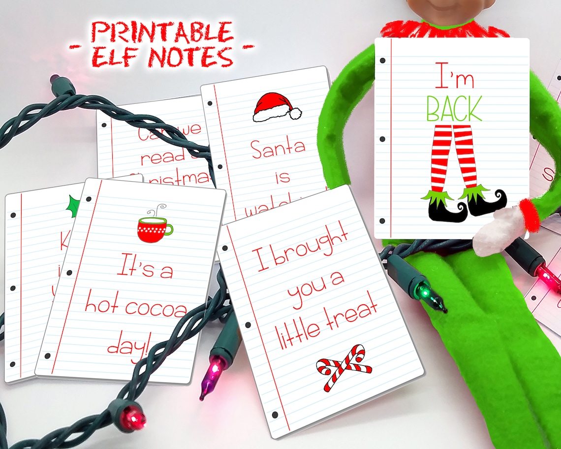 Printable Elf Notes Holiday Cards From Your Elf Messages - Etsy
