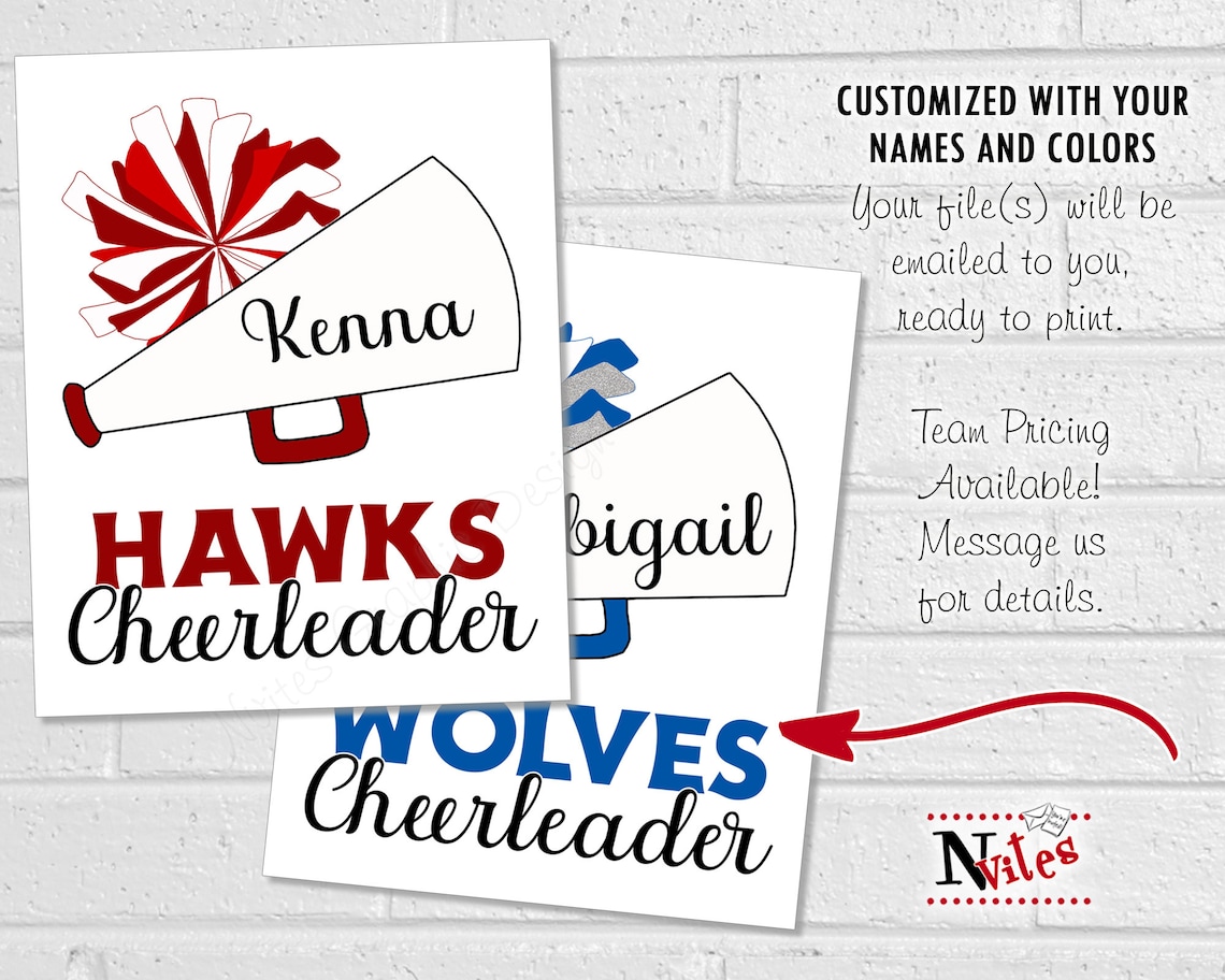 Cheerleader Locker Sign Printable Cheerleading Team Hotel - Etsy