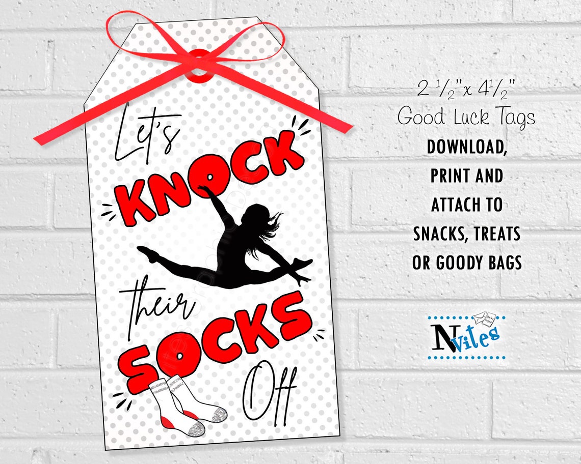 Knock Their Socks off Tags, Cheer and Dance Team Competition Goodie ...