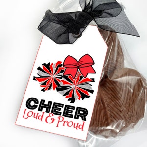 Cheerleading Treat Tags, Dance Spirit Squad Goodie Bag Stickers ...