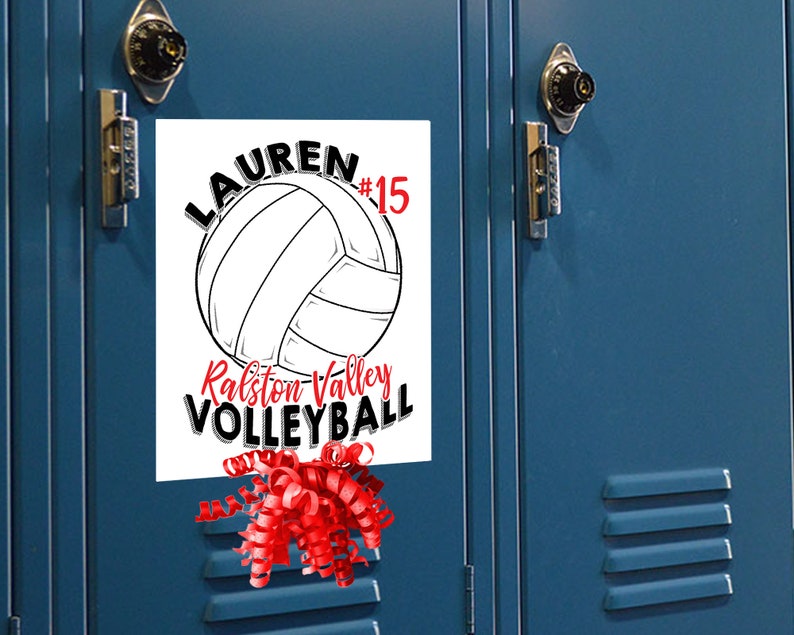 Printable Volleyball Locker Sign, Volleyball Team Hotel Door Hanger ...