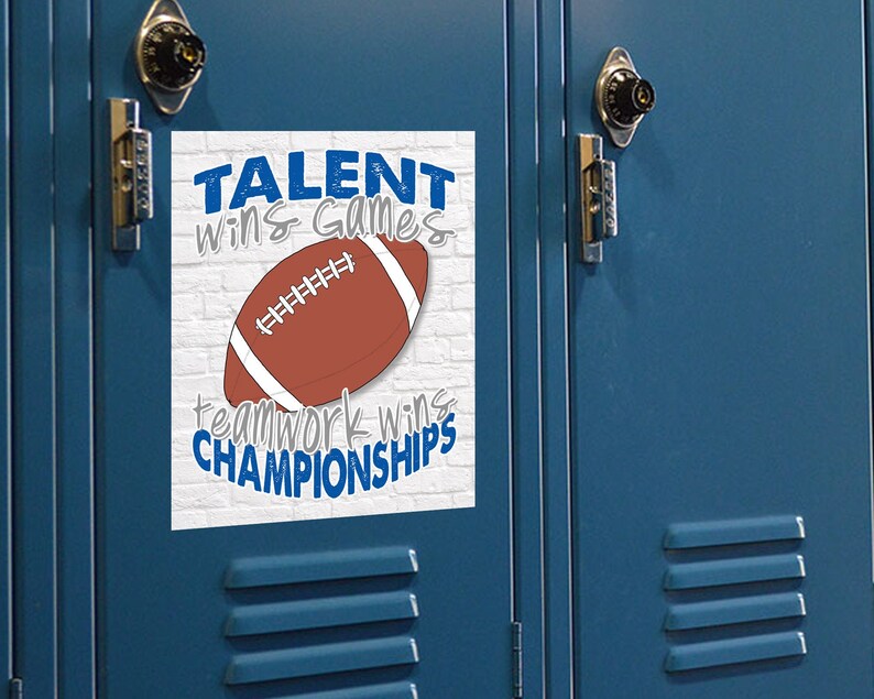 Football Locker Room Sign Football Sign in School Colors - Etsy