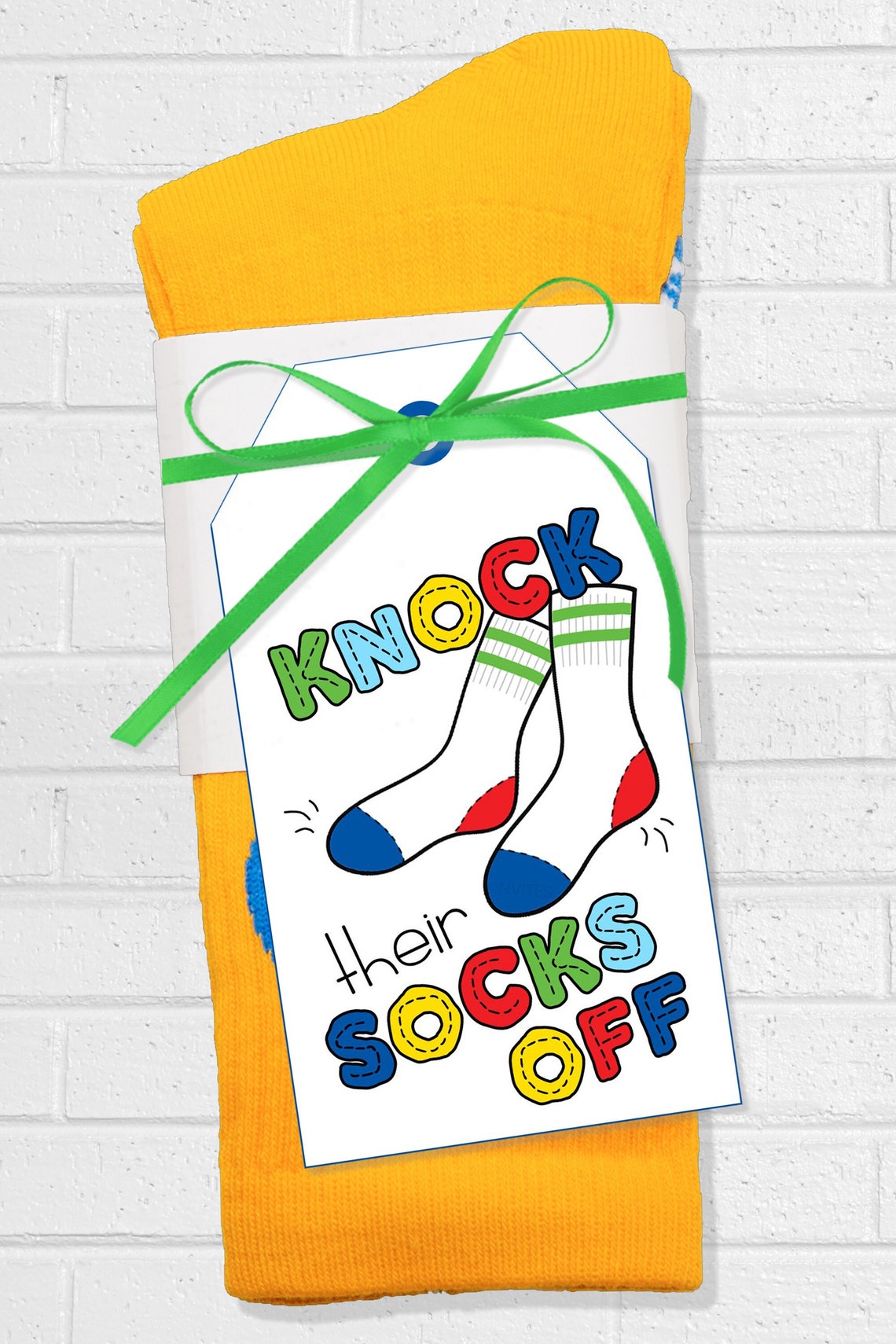 Knock Their Socks off Tags, Good Luck Team Treat Goodie Bags (printable ...
