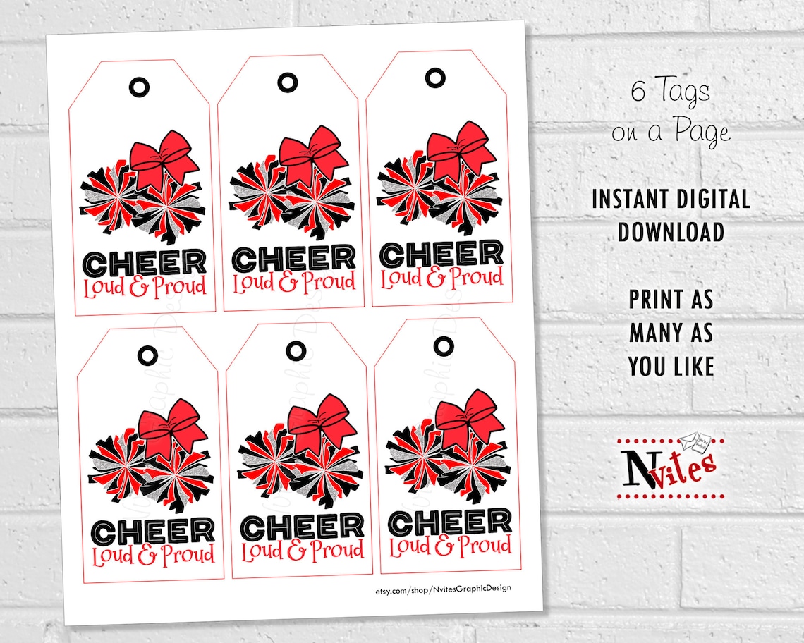 Cheer Good Luck Tags Cheerleading Team Treat Labels - Etsy