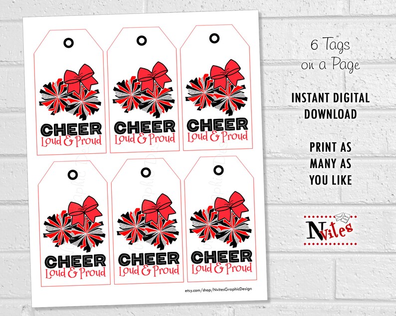 Cheer Good Luck Tags Cheerleading Team Treat Labels - Etsy